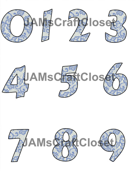 NUMBER SETS Digital Graphic Design Typography Clipart SVG-PNG Sublimat ...