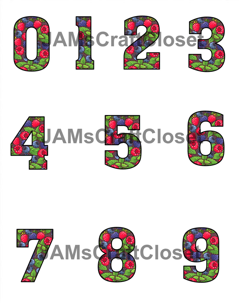 NUMBER SETS Digital Graphic Design Typography Clipart SVG-PNG Sublimat ...