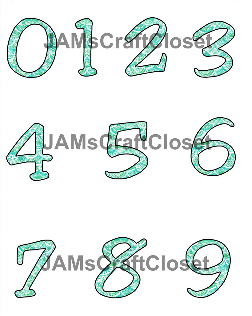 NUMBER SETS Digital Graphic Design Typography Clipart SVG-PNG Sublimat ...