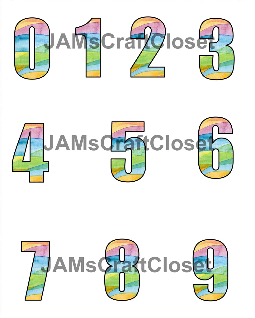 NUMBER SETS Digital Graphic Design Typography Clipart SVG-PNG Sublimat ...