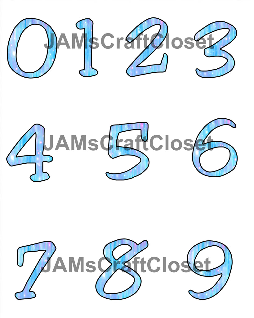 NUMBER SETS Digital Graphic Design Typography Clipart SVG-PNG Sublimat ...