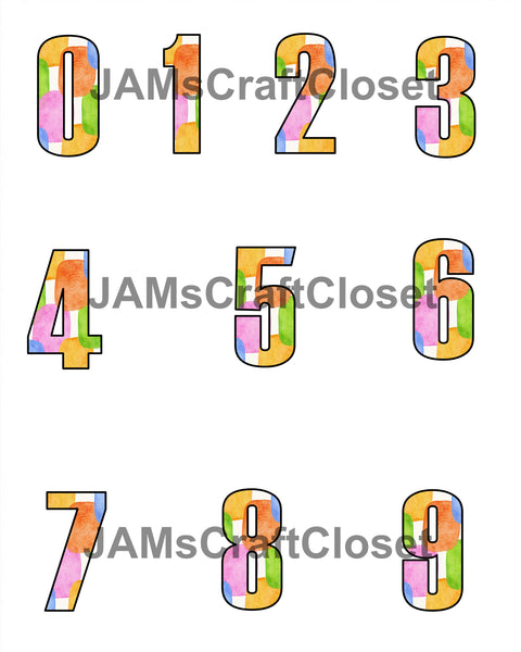 NUMBER SETS Digital Graphic Design Typography Clipart SVG-PNG Sublimat ...