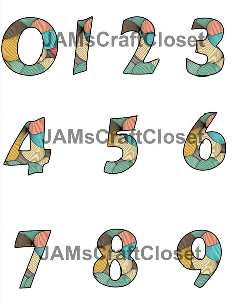 NUMBER SETS Digital Graphic Design Typography Clipart SVG-PNG Sublimat ...