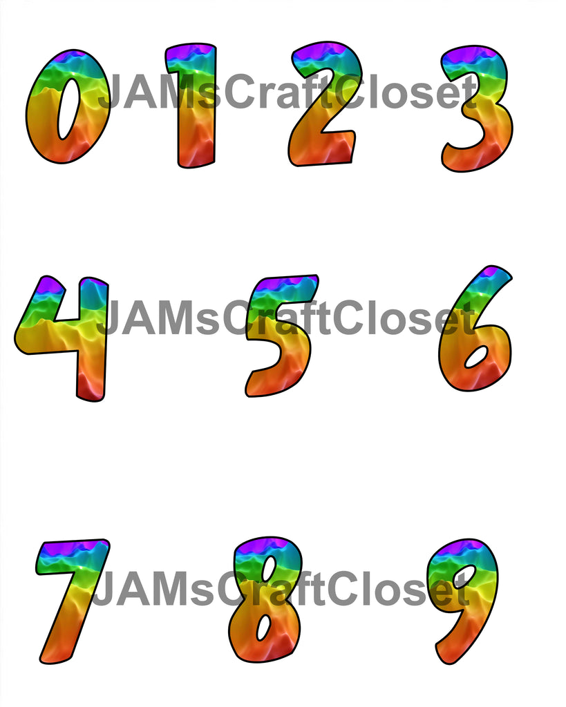 NUMBER SETS Digital Graphic Design Typography Clipart SVG-PNG Sublimat ...