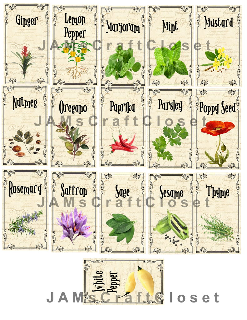 SPICE LABELS 2 Digital Graphic Design Downloads SVG PNG JPEG Files Dec ...