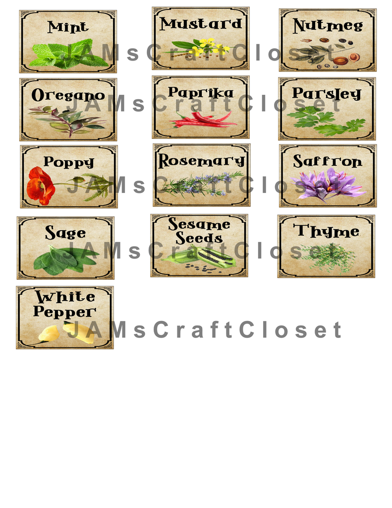 SPICE LABELS 3 Digital Graphic Design Downloads SVG PNG JPEG Files Dec ...