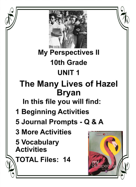 BUNDLE UNIT 1 MOVING TOWARDS JUSTICE from My Perspectives English II 1 ...
