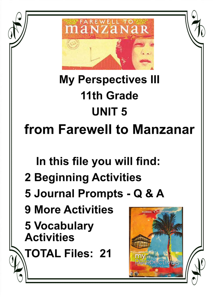 My Perspectives English III 11th Grade UNIT 5 from Farewell to Manzana ...