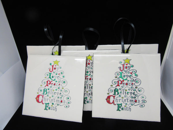 Wall Art Christmas Tree Ceramic Tile Holiday Decor Tree Ornament ...