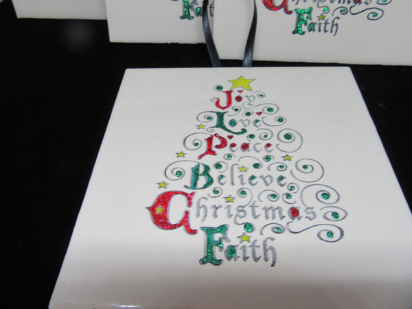 Wall Art Christmas Tree Ceramic Tile Holiday Decor Tree Ornament ...