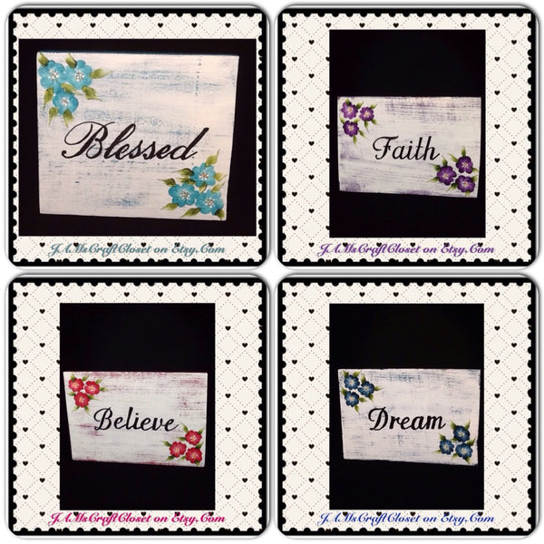 Wooden Sign Positive Word Signs Handmade Hand Painted Wall Art ...