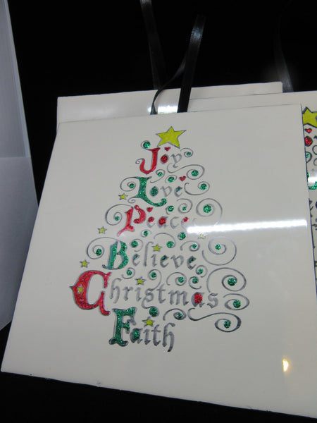 Wall Art Christmas Tree Ceramic Tile Holiday Decor Tree Ornament ...